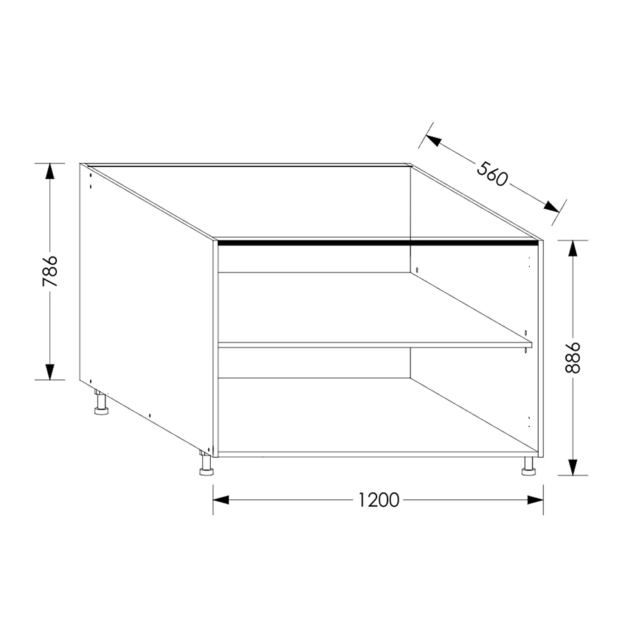 Base Unit | Edgline QuickLOC Kitchen Base Unit 1200 mm White